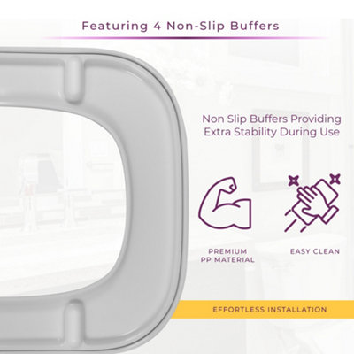 Plum&Clay Aquarius Modern White Square Soft Close Toilet Seat