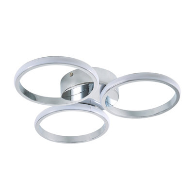 Plum&Clay Astral 3 Ring Chrome Decorative LED Light