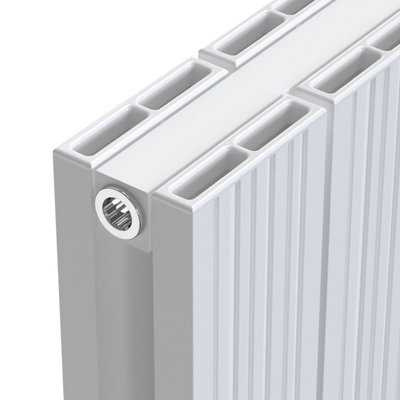 Plum&Clay Auren White Aliminium Vertical Double Panel Radiator ...