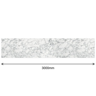 Plum&Clay Aurora White Torrano Marble Effect Low Profile Solid Core ...