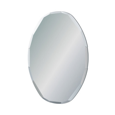 Plum&Clay Avalanche Oval Bevelled Edge Frameless Mirror (H)80cm (W)60cm