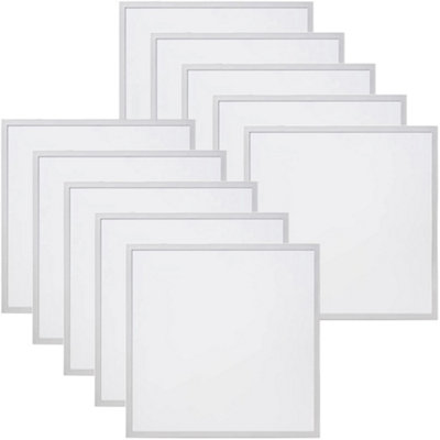 PLUM&CLAY BACKLIT CEILING TILE LED PANEL LIGHT WHITE 30W PACK OF 10 (L ...