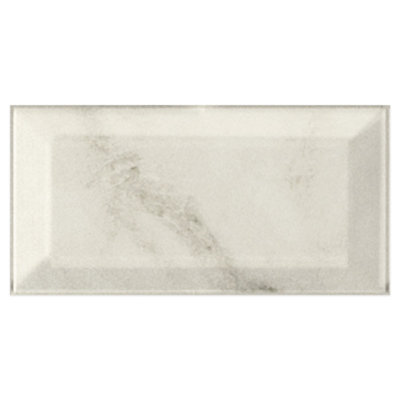 Plum&Clay Beige Marble Gloss Metro Ceramic Wall Tile (L)200mm (W)100mm