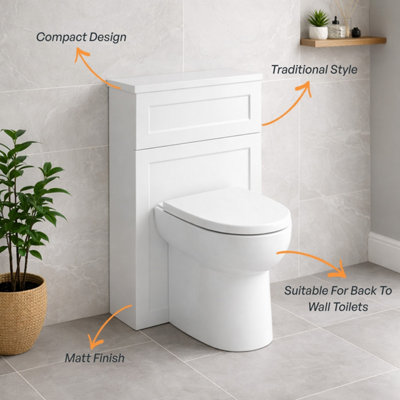 Plum&Clay Belmont White Traditional Back to Wall Toilet WC Unit