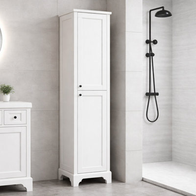 Plum&Clay Belmont White Traditional Floor Standing Bathroom Tall ...