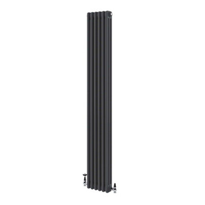 Plum&Clay Braxton Grey Triple Vertical Column Radiator (H)1800mm (W)290mm