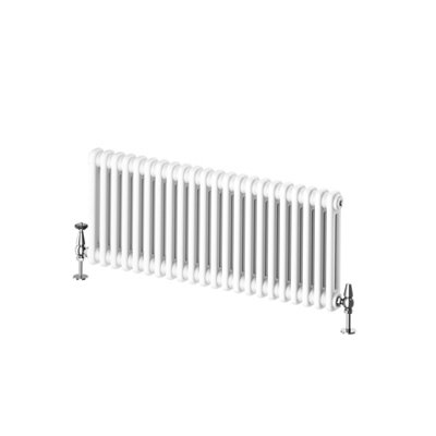 Plum&Clay Braxton White Double Horizontal Column Radiator - 400x1010mm