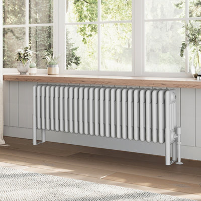 Plum&Clay Braxton White Quadruple Horizontal Column Radiator - 400x1190mm