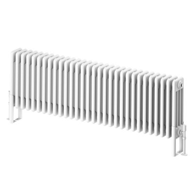 Plum&Clay Braxton White Quadruple Horizontal Column Radiator (H)400mm ...