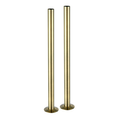 Plum&Clay Brushed Brass Radiator Pipe Cover & Floor Plate (H)300mm