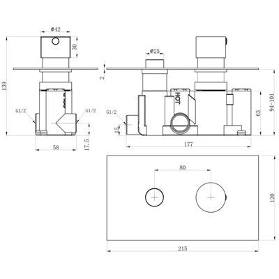 Plum&Clay Cairns Chrome Round Touch Control Concealed Thermostatic ...