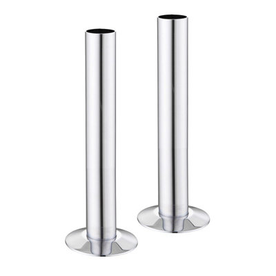 Plum&Clay Chrome Radiator Pipe Cover & Floor Plate (H)130mm