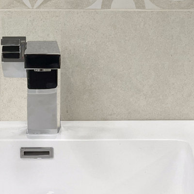 Plum&Clay Chrome Square Deck-Mounted Basin Mono Mixer Tap