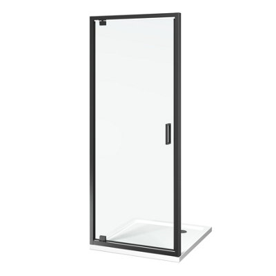 Plum&Clay Clara Black Pivot Shower Door (W)760mm
