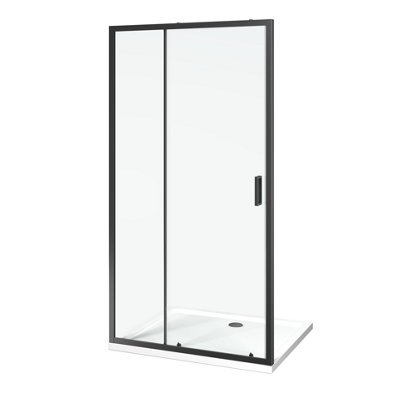 Plum&Clay Clara Black Sliding Shower Door (W)1000mm