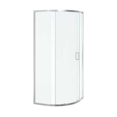 Plum&Clay Clara Chrome Sliding Single Door Quadrant Shower Enclosure (L ...