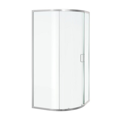 Plum&Clay Clara Chrome Sliding Single Door Quadrant Shower Enclosure (L ...