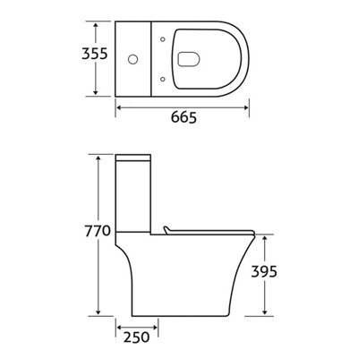 Plum&Clay Colsen Rimless Close Coupled Toilet With Soft Close Seat