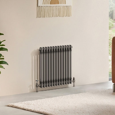 Plum&Clay Corwin Raw Metal Double Column Horizontal Traditional Cast ...