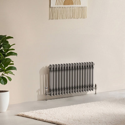Plum&Clay Corwin Raw Metal Double Column Horizontal Traditional Cast ...