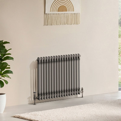 Plum&Clay Corwin Raw Metal Double Column Horizontal Traditional Cast ...