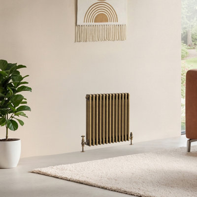 Plum&Clay Corwin Rustic Brass Triple Column Horizontal Traditional Cast ...