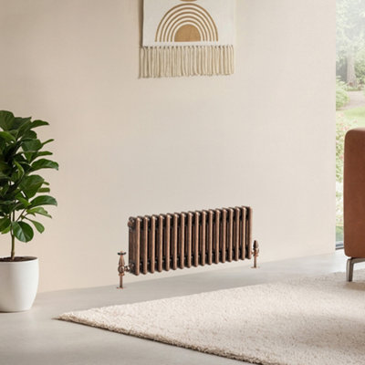 Plum&Clay Corwin Rustic Copper Triple Column Horizontal Traditional ...