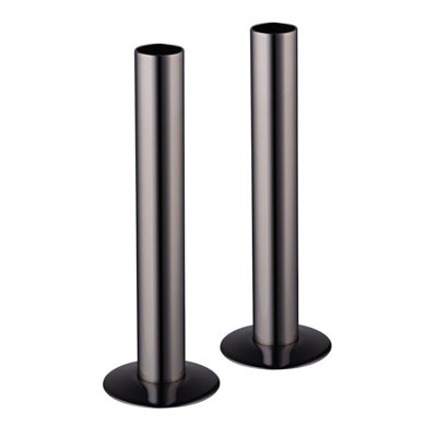 Plum&Clay Dark Nickel Radiator Pipe Cover & Floor Plate (H)130mm