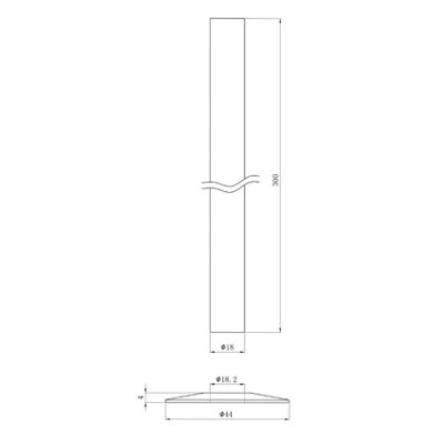 Plum&Clay Dark Nickel Radiator Pipe Cover & Floor Plate (H)300mm
