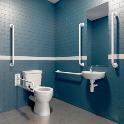 Plum&Clay Doc M Pack Disabled Assisted Living WC Toilet Pan, Wash Basin ...