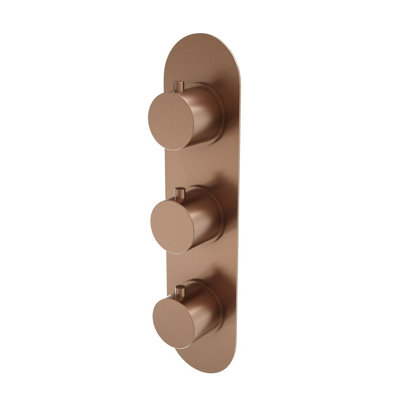 Plum&Clay Emilia Round Brushed Bronze Concealed Thermostatic Shower ...