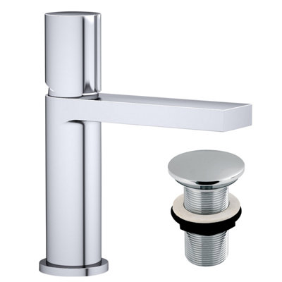 Plum&Clay Enzo Polished Chrome Round Deck-mounted Basin Mono Mixer Tap ...