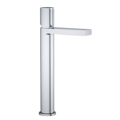 Plum&Clay Enzo Polished Chrome Round Deck-mounted Tall Basin Mono Mixer Tap