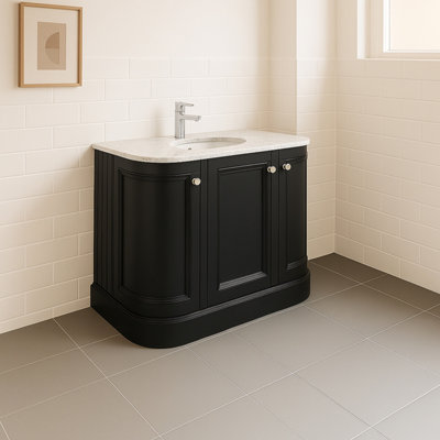 Plum&Clay Fairmont Traditional Curved Black Floor Standing Vanity Unit ...