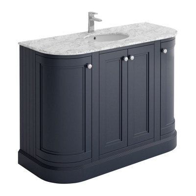 Plum&Clay Fairmont Traditional Curved Blue Grey Floor Standing Vanity ...