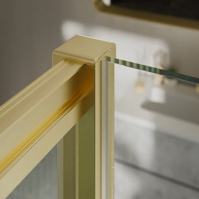 Plum&Clay Flora Brushed Gold Shower Enclosure Side Panel (W)900mm