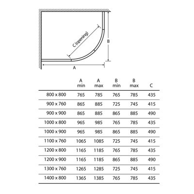 Plum&Clay Flora Chrome Single Sliding Door Quadrant Enclosure (W)800mm ...