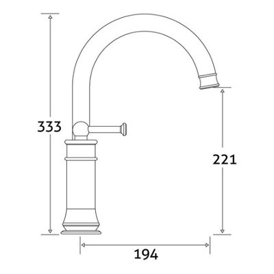 Plum&Clay Florence Traditional Brass Deck-mounted Bath Filler Tap