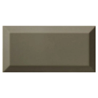 Plum&Clay Grey Gloss Metro Ceramic Wall Tile (L)200mm (W)100mm