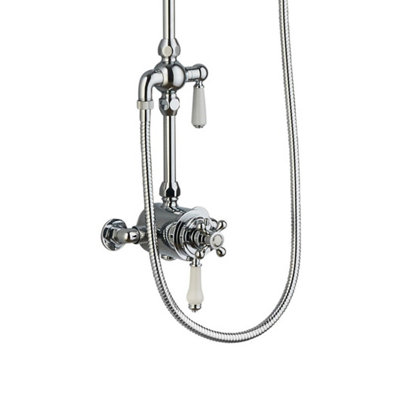 Plum&Clay Gwen Traditional Chrome Grand Rigid Riser Shower Kit with ...