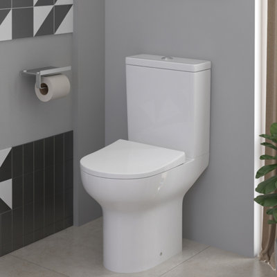 Plum&Clay Herald White Close Coupled Short Projection WC Toilet Pan ...