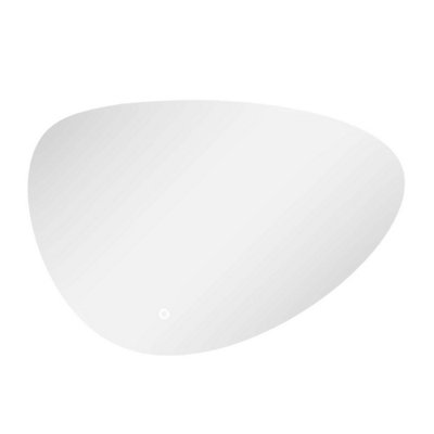 Plum&Clay Iris Frameless Pebble LED Backlit Bathroom Mirror (H)55cm (W)80cm