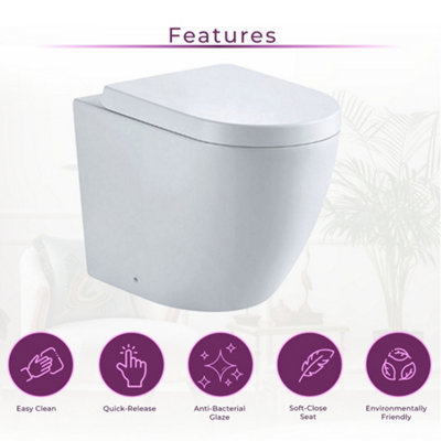 Plum&Clay Isaac Back to Wall Toilet with Soft Closing Seat
