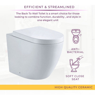 Plum&Clay Isaac Back to Wall Toilet with Soft Closing Seat