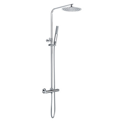 Plum&Clay Jenner Chrome Thermostatic Shower Kit with Fixed Head & Handset