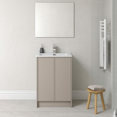 Plum&Clay Jenner Light Pink Freestanding Vanity Unit & Basin Set (W ...