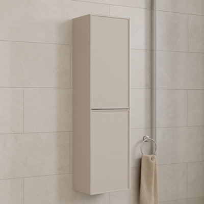 Plum&Clay Jenner Light Pink Wall Mounted Bathroom Tall Storage Cabinet ...