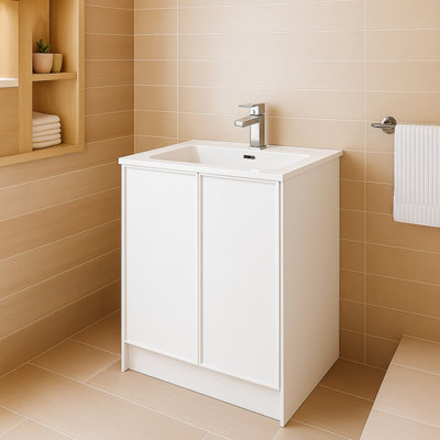 Plum&Clay Jenner White Freestanding Vanity Unit & Basin Set (W)800mm (H ...