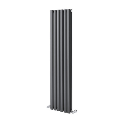Plum&Clay Kensington Grey Double Vertical Radiator (H)1500mm (W)350mm