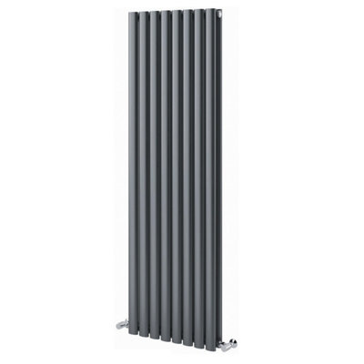 Plum&Clay Kensington Grey Double Vertical Radiator (H)1500mm (W)472mm